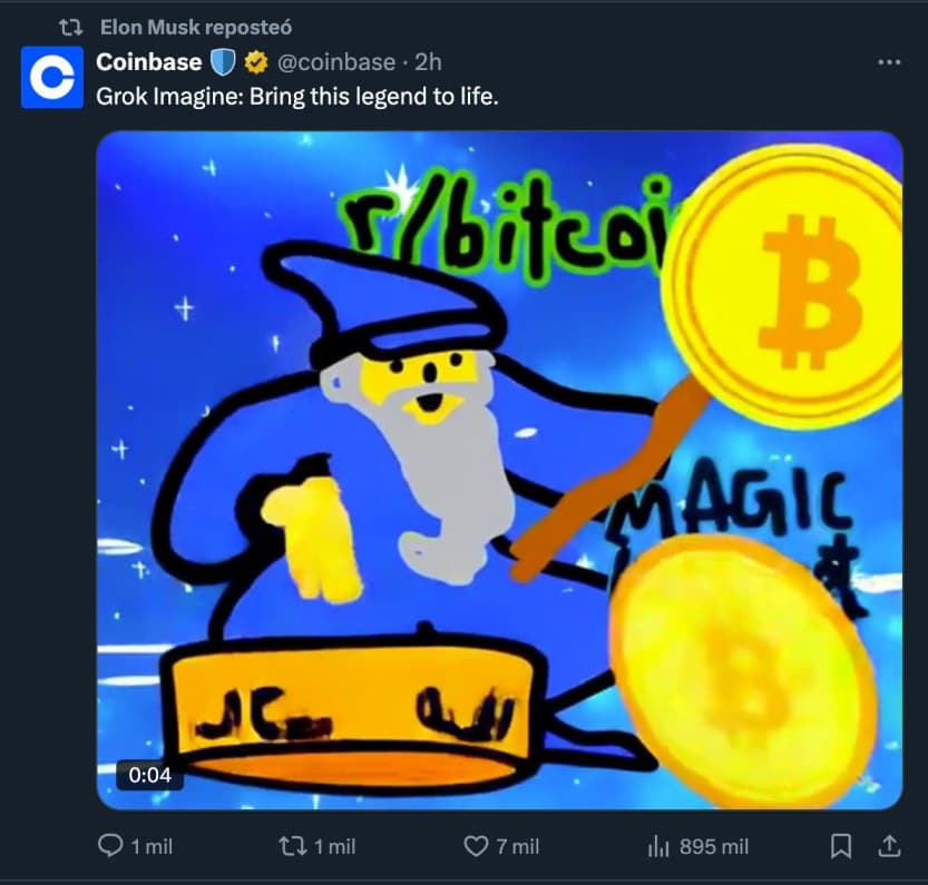 Elon musk comparte un tweet de Coinbase con el famoso meme 'Magic ...