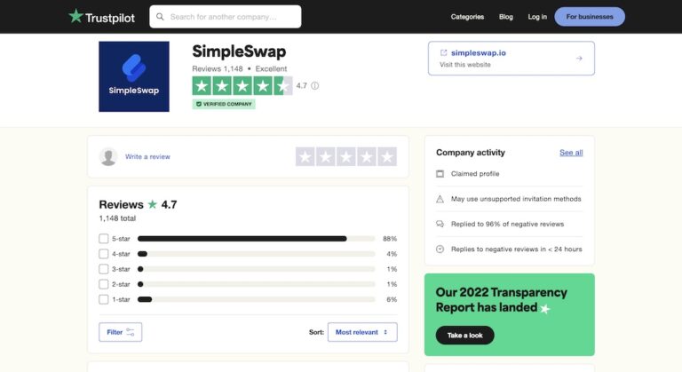SimpleSwap Review and Comparison 2026