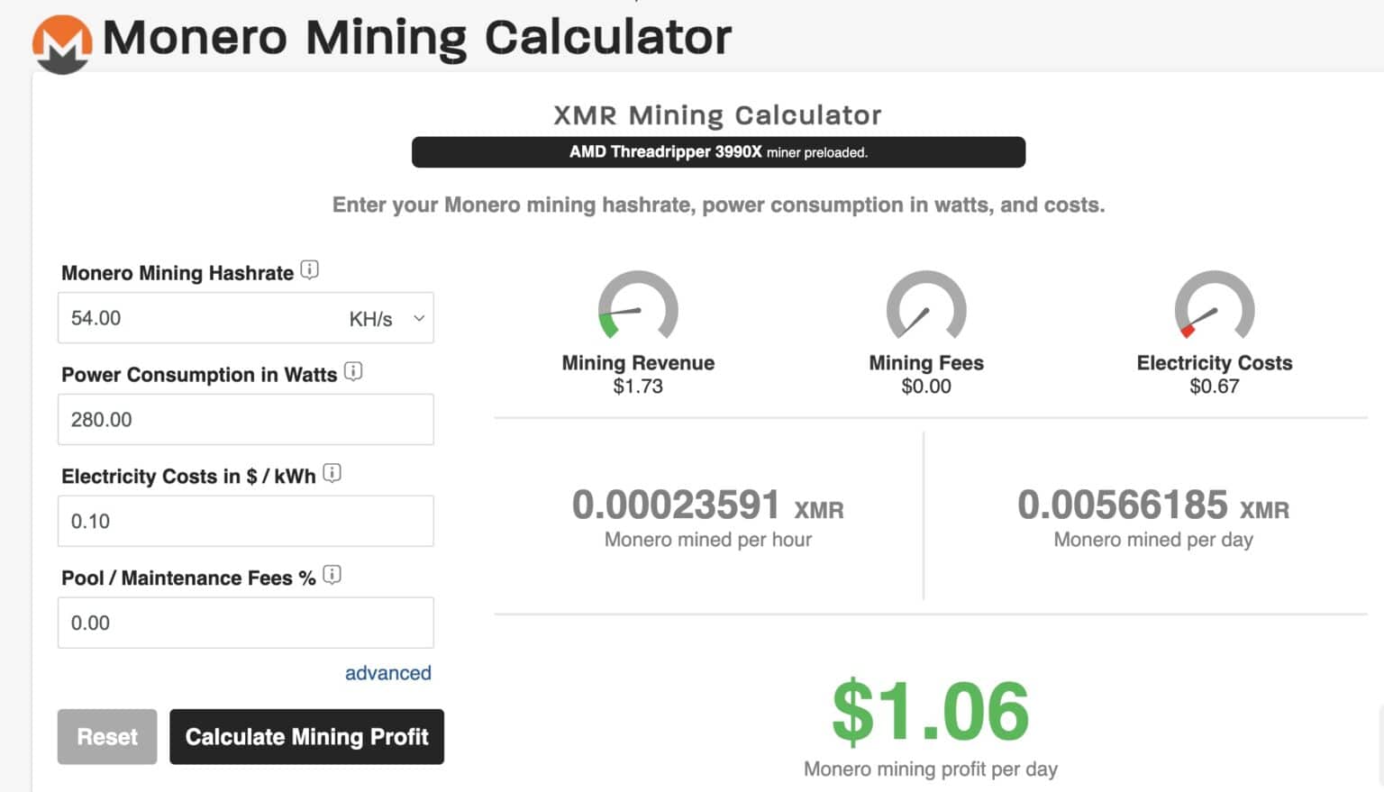 Monero Mining Calculator 2025 - Is XMR Mining Profitable?
