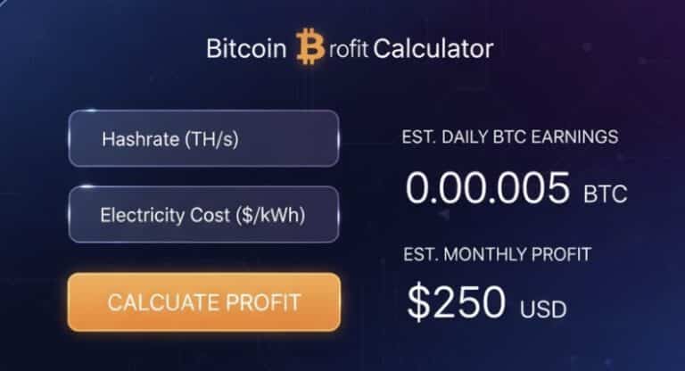 Bitcoin Hashrate Calculator