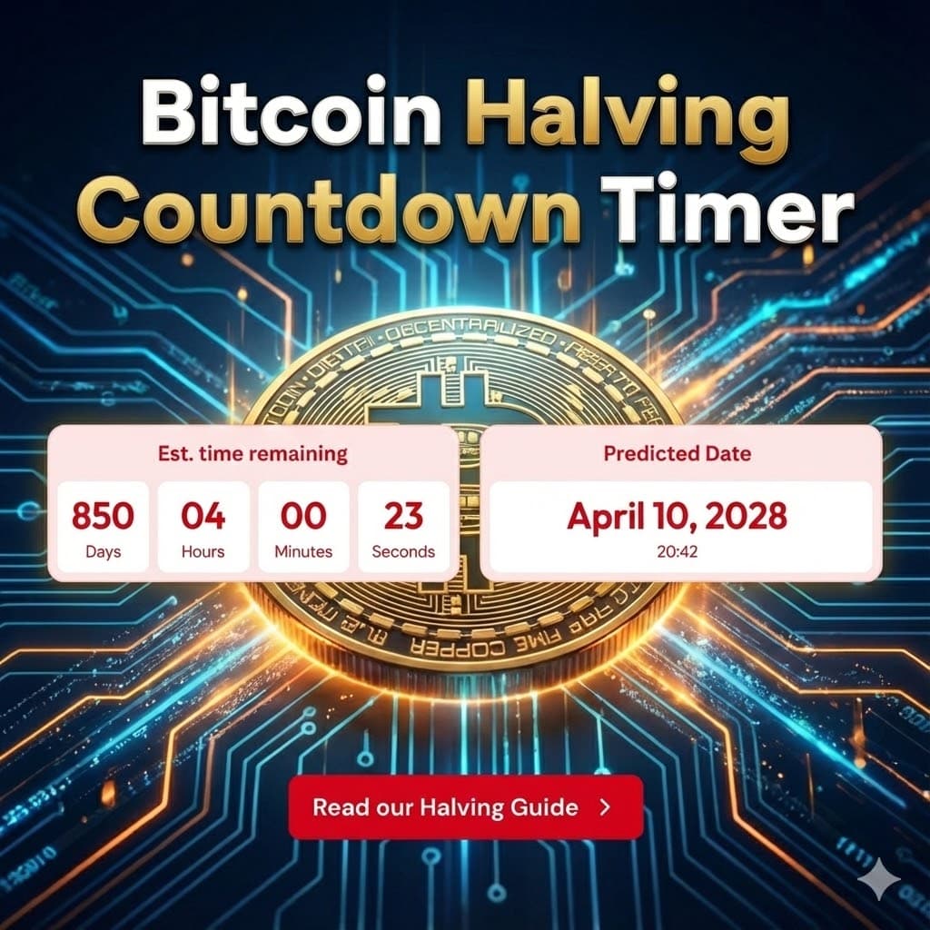 Bitcoin Halving Countdown Timer (Live Estimates) - 99Bitcoins