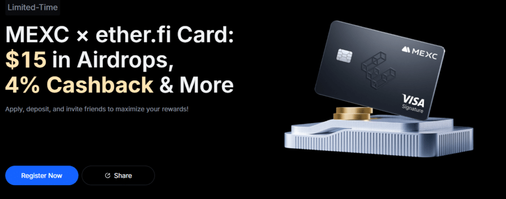 MEXC Launches ether.fi Card Offering Airdrops, Cashback, & More